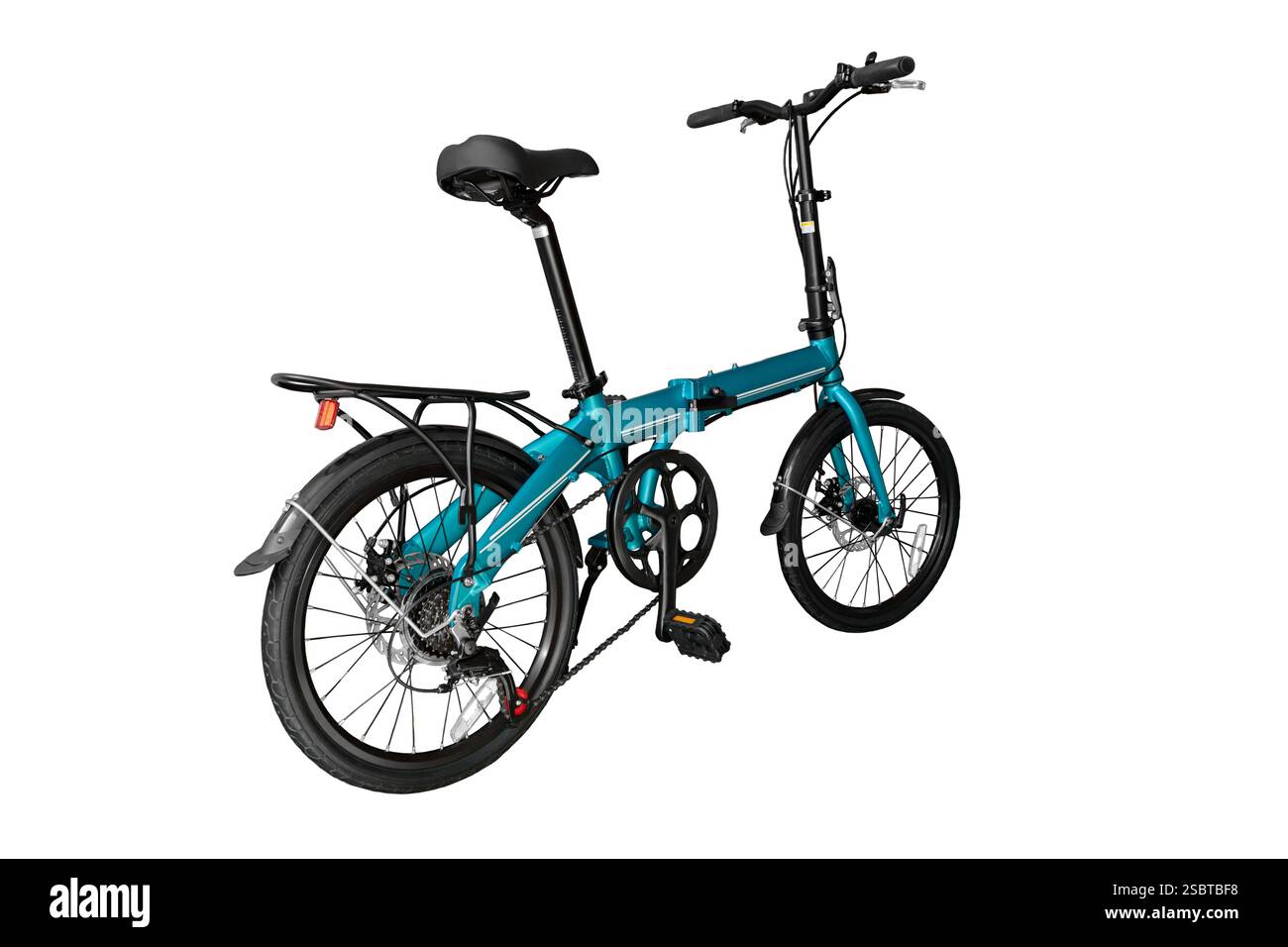 Folding compact bike. Close-up. Isolated on white background Stock ...