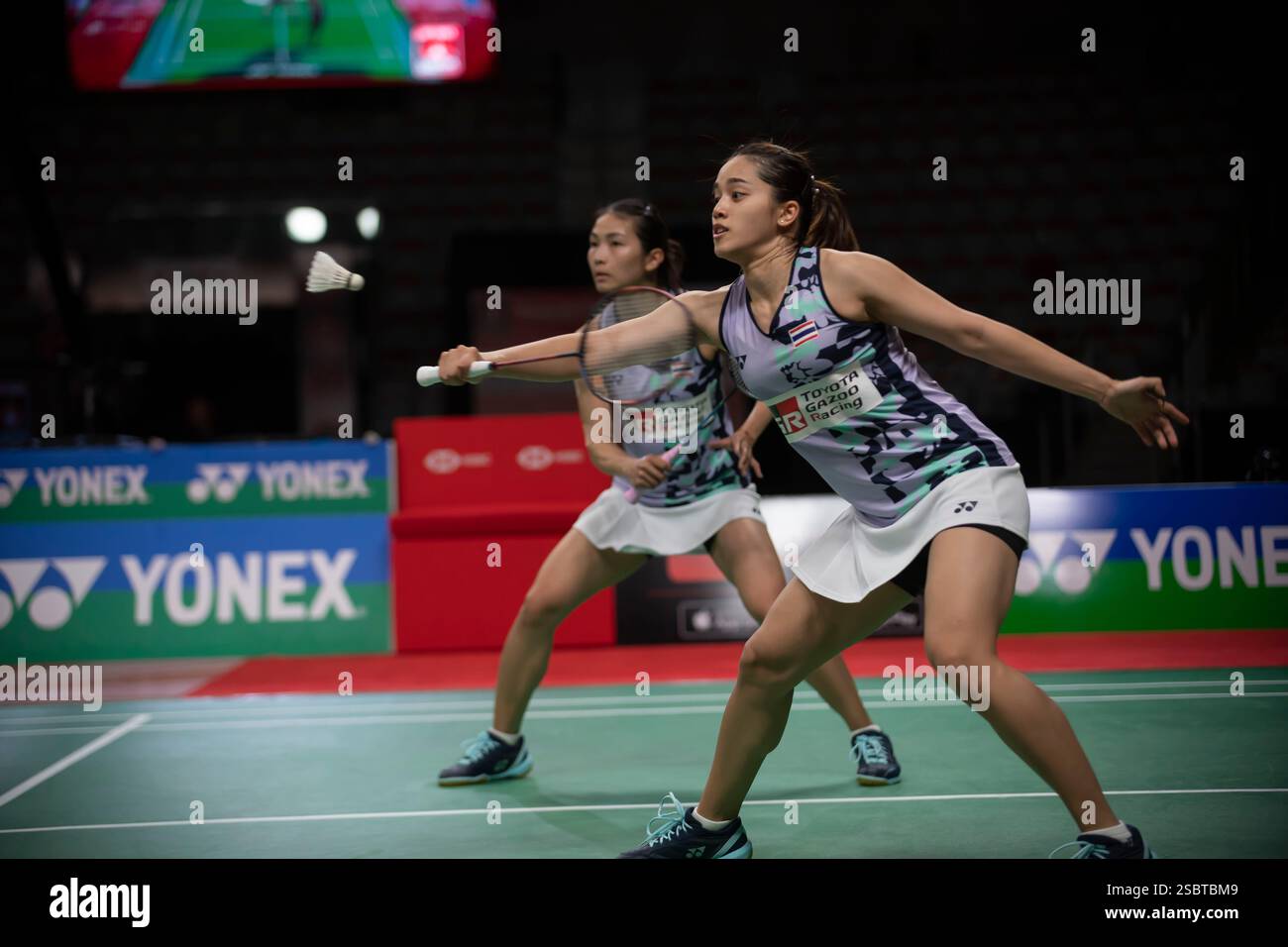 Mayu MATSUMOTO and Wakana NAGAHARA (Japan) compete against Jongkolphan ...