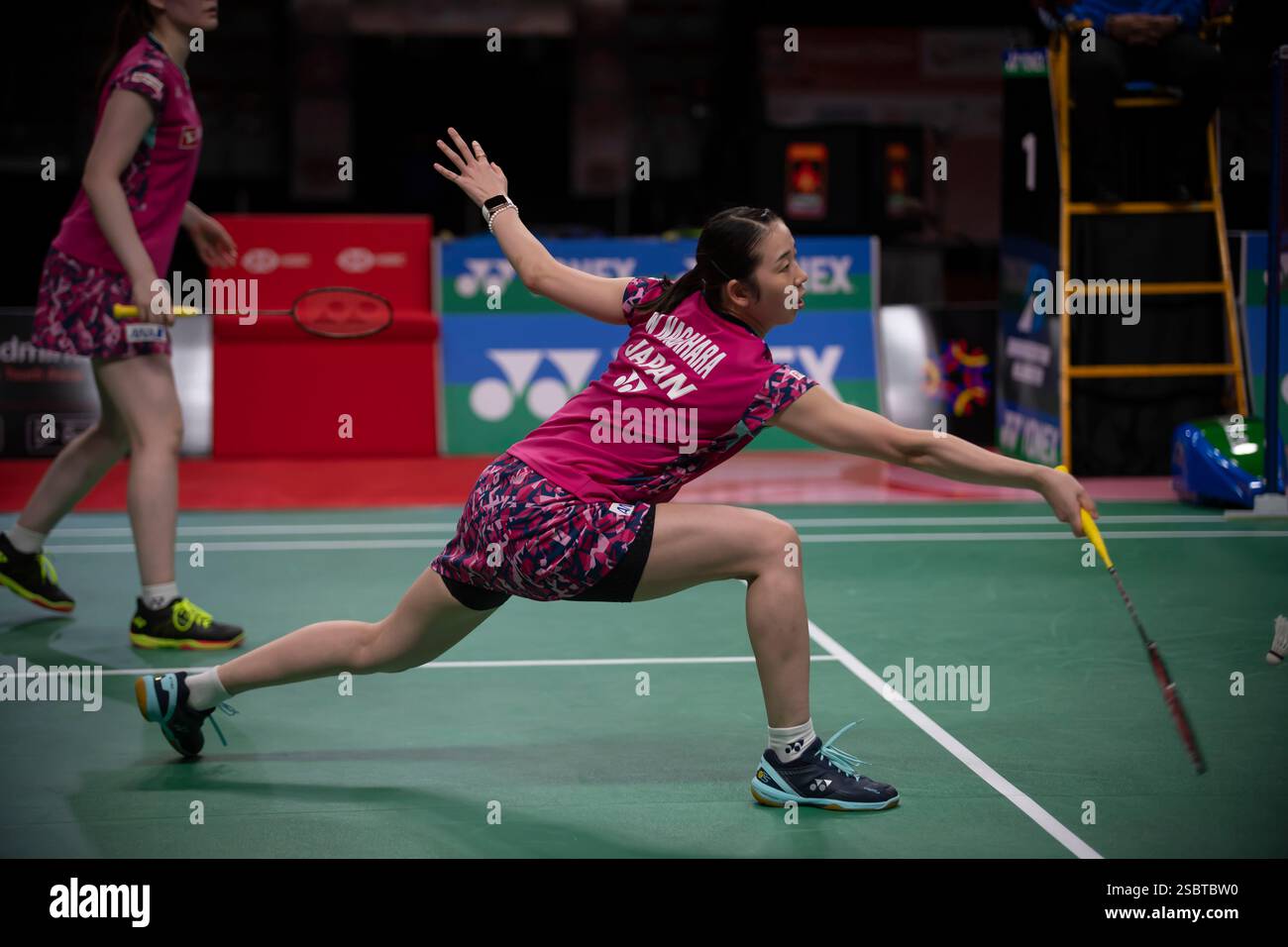 Mayu MATSUMOTO and Wakana NAGAHARA (Japan) compete against Jongkolphan ...