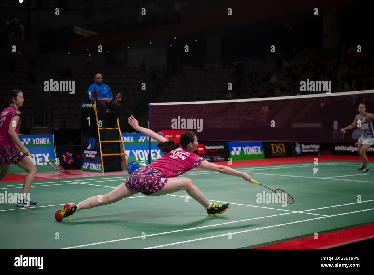 Mayu MATSUMOTO and Wakana NAGAHARA (Japan) compete against Jongkolphan ...