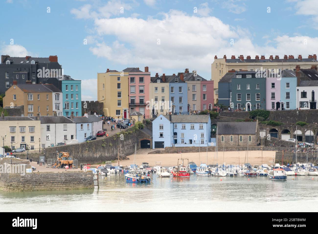 Tenby, Pembrokeshire, Wales - Jan 24 2024: Looking down to Tenby ...