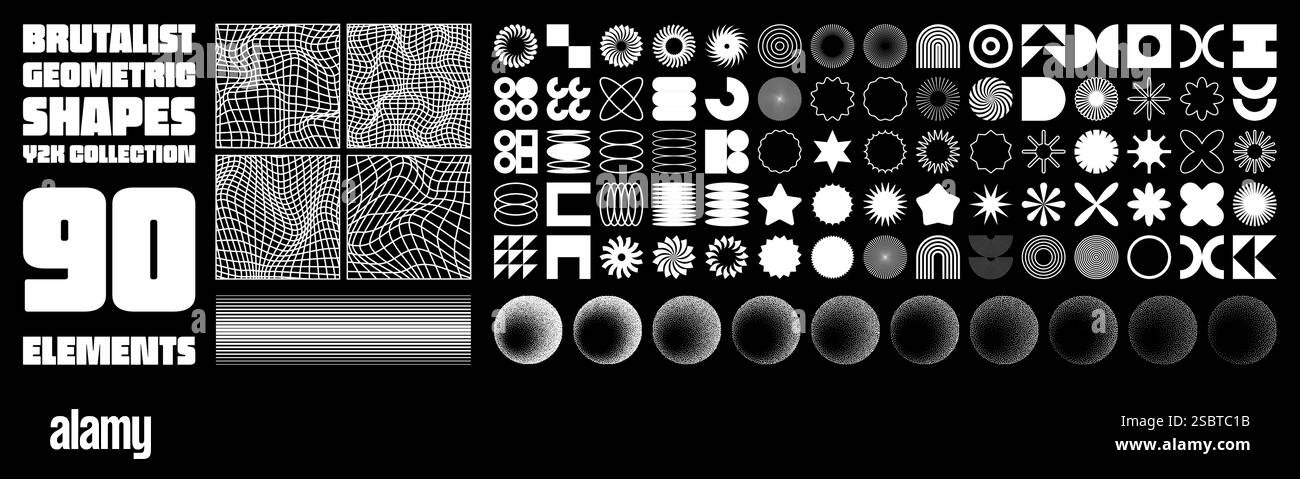 Brutalist geometric shapes, modern symbols. Groovy checkered pattern ...