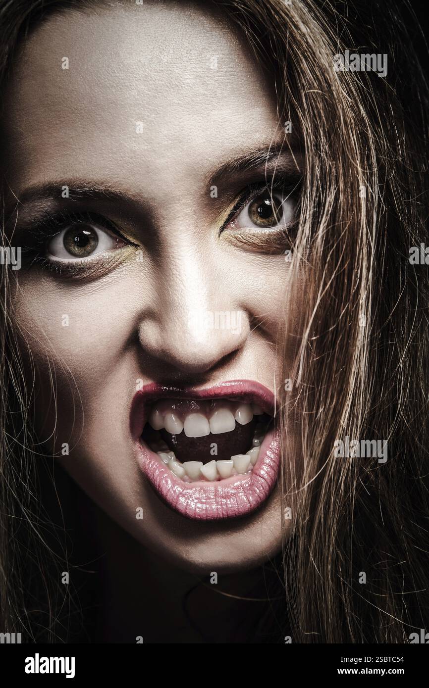 Portrait young angry woman with bad attitude. Negative human emotion ...