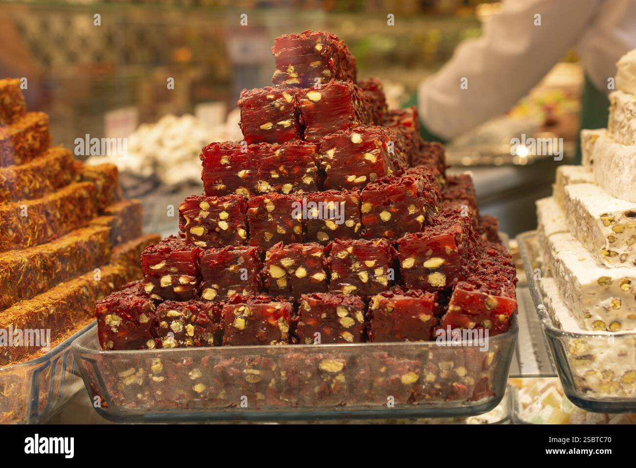 Load of traditional turkish delight lokum sugar coated soft candy Stock ...
