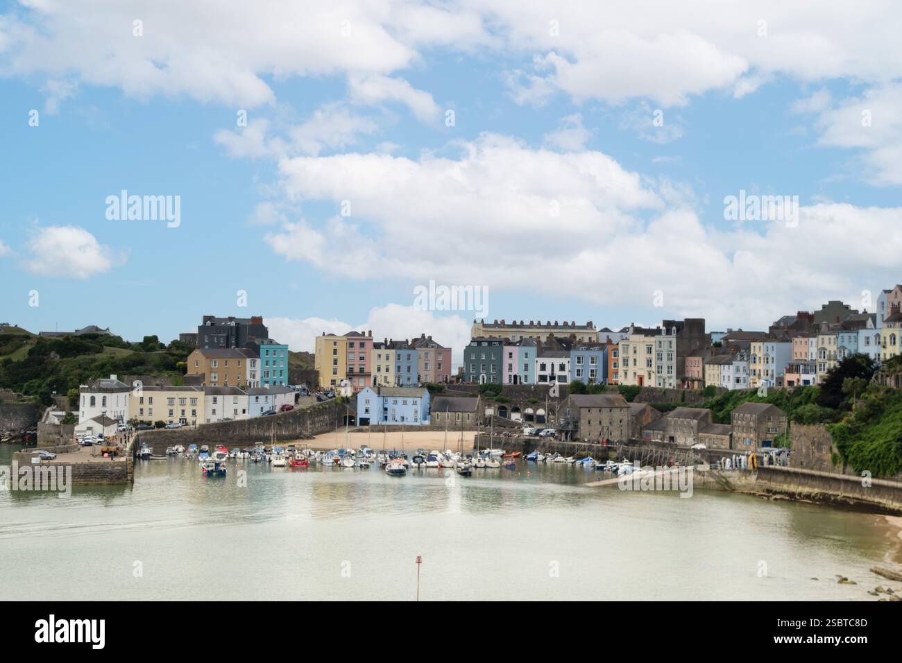 Tenby, Pembrokeshire, Wales - Jan 24 2024: Looking down to Tenby ...