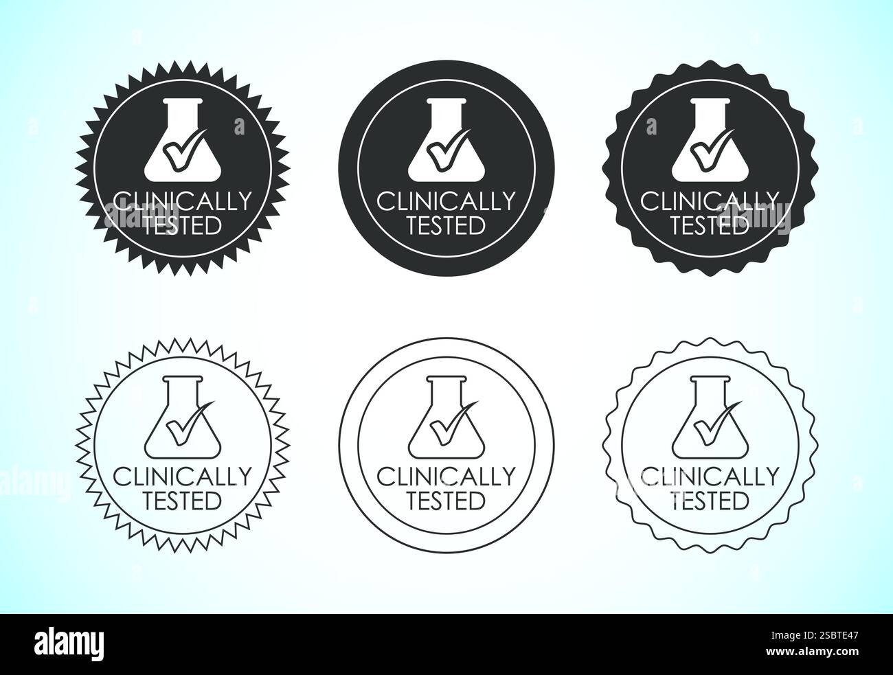 Clinically tested icon design illustration, Clinically proven label ...