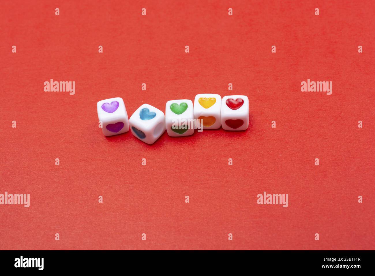 Colorful hearts in cubes for Valentine's day love concepts Stock Photo ...