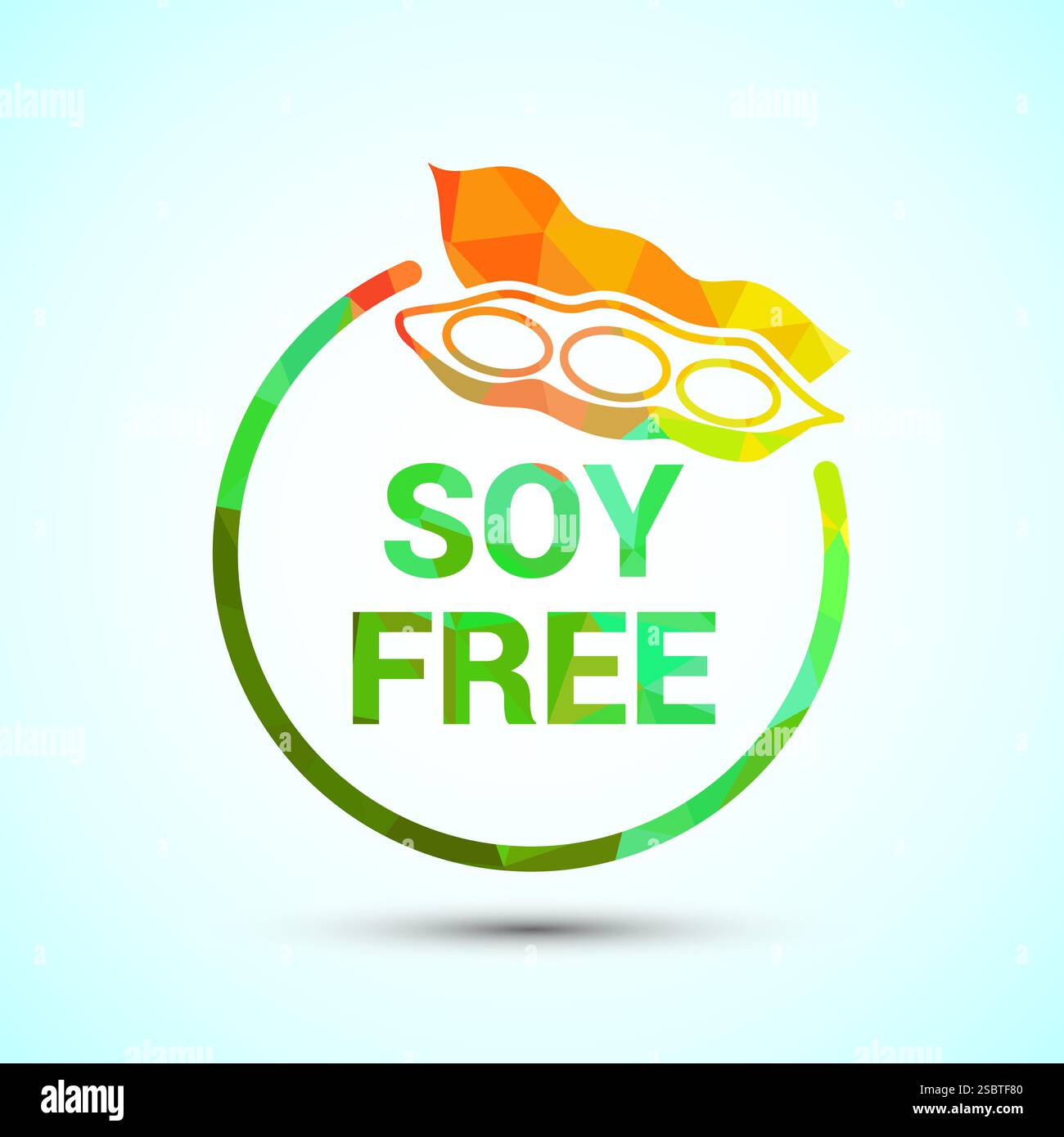 Soy or soya free icon design illustration. Soy allergen free product ...