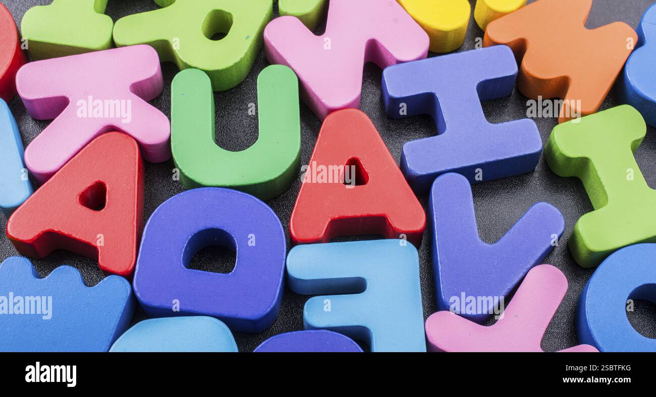 Multi color alphabet letters hi-res stock photography and images - Alamy