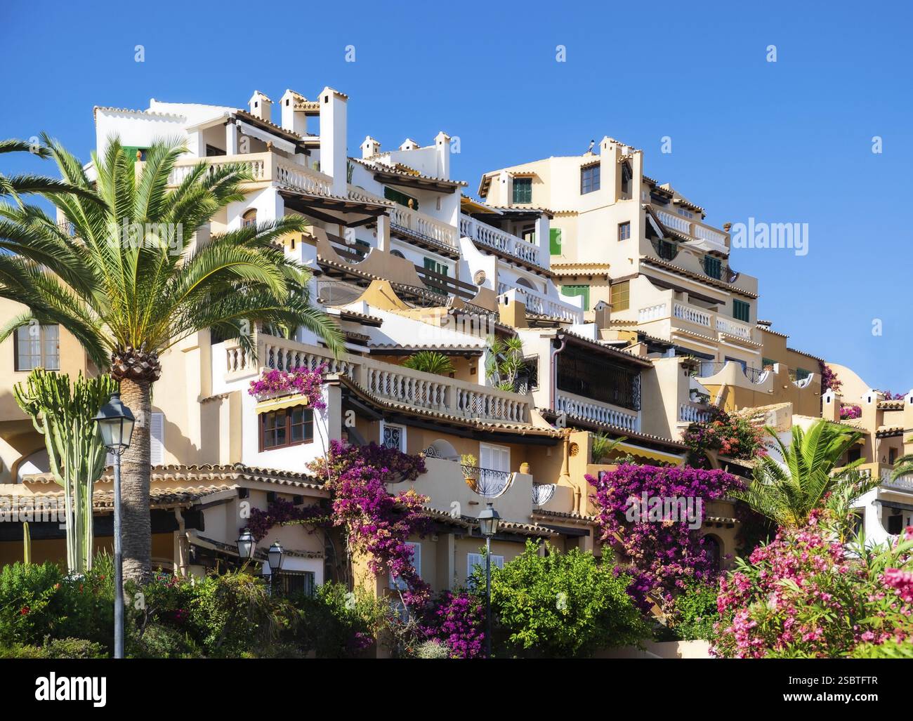 Mediterranean architecture in the idyllic town of Cala Fornells, Spain ...