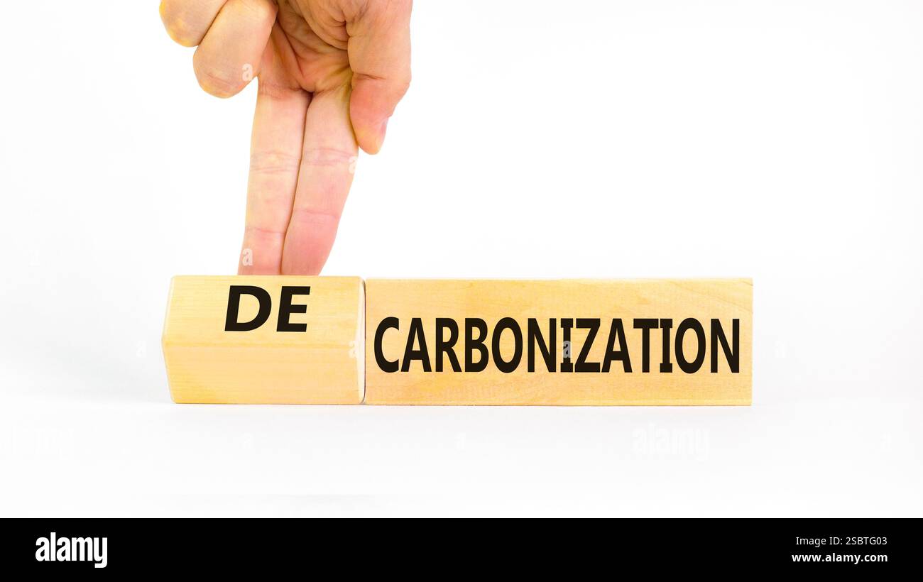 Decarbonization or carbonization symbol. Concept words Decarbonization ...