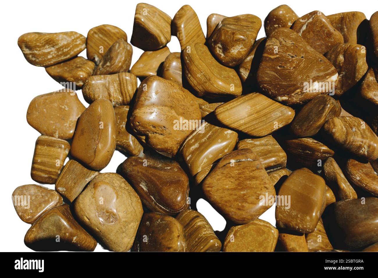 Colorful semi-precious stones. Different shapes rock pebbles. Semi ...