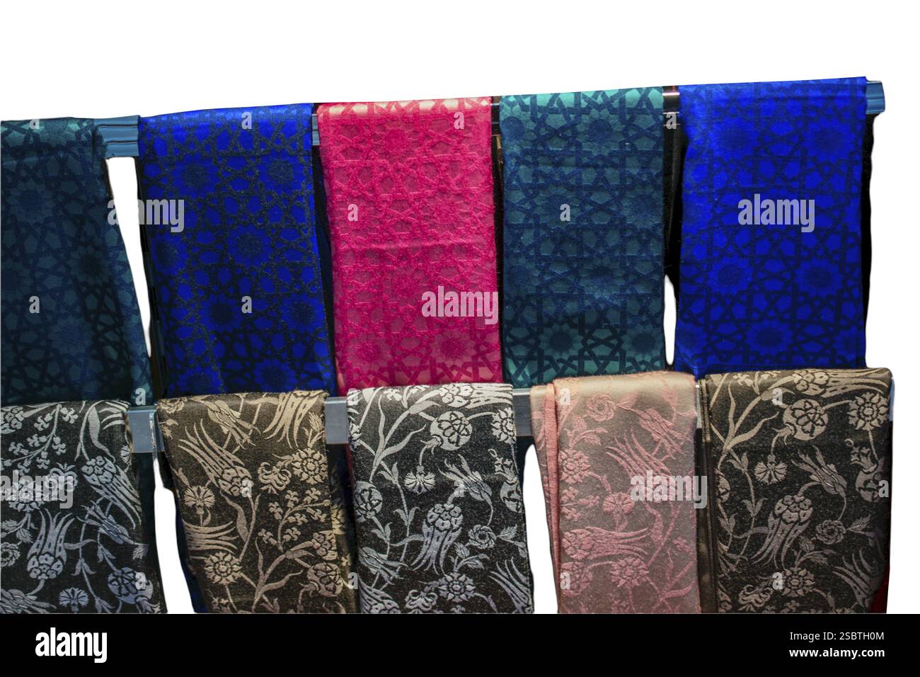 Sale of textiles on the Turkish market Stock Photo - Alamy