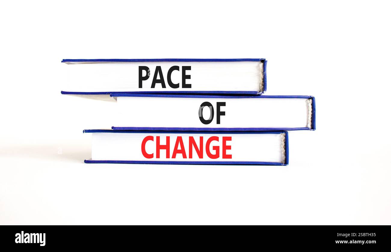 Pace of change symbol. Concept words Pace of change on beautiful blue ...