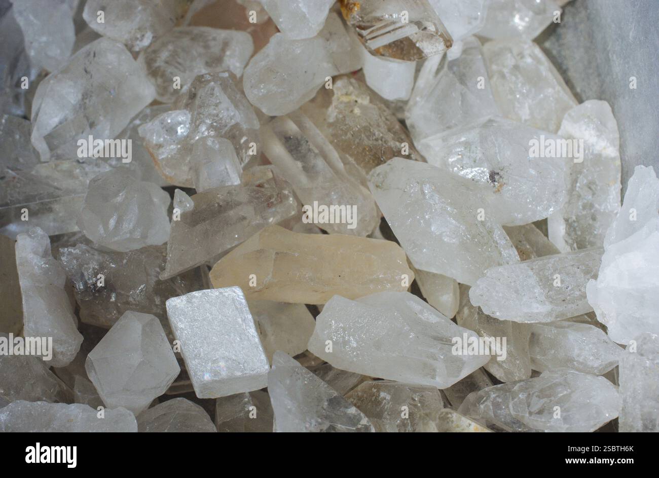 Crystal quartz gem stone as natural mineral rock specimen Stock Photo ...