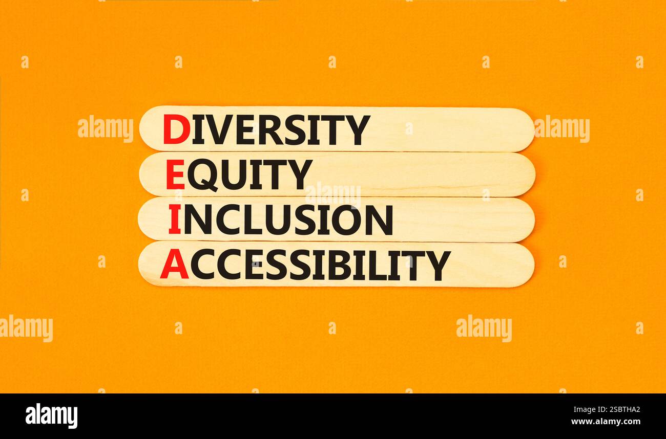 DEIA symbol. Concept words DEIA diversity equity inclusion accessibility on sticks. Beautiful ...