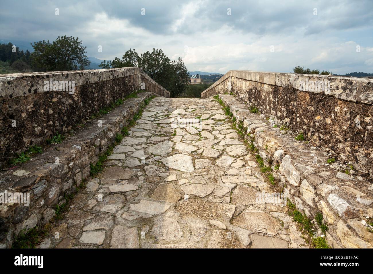 A historic stone bridge in Apokoronas, Chania, Crete. This timeless ...