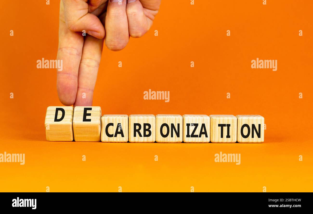 Decarbonization or carbonization symbol. Concept words Decarbonization ...