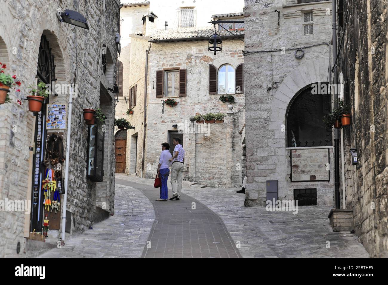 Old town alley, city centre, old town, centre, Assisi, Italy, Narrow ...