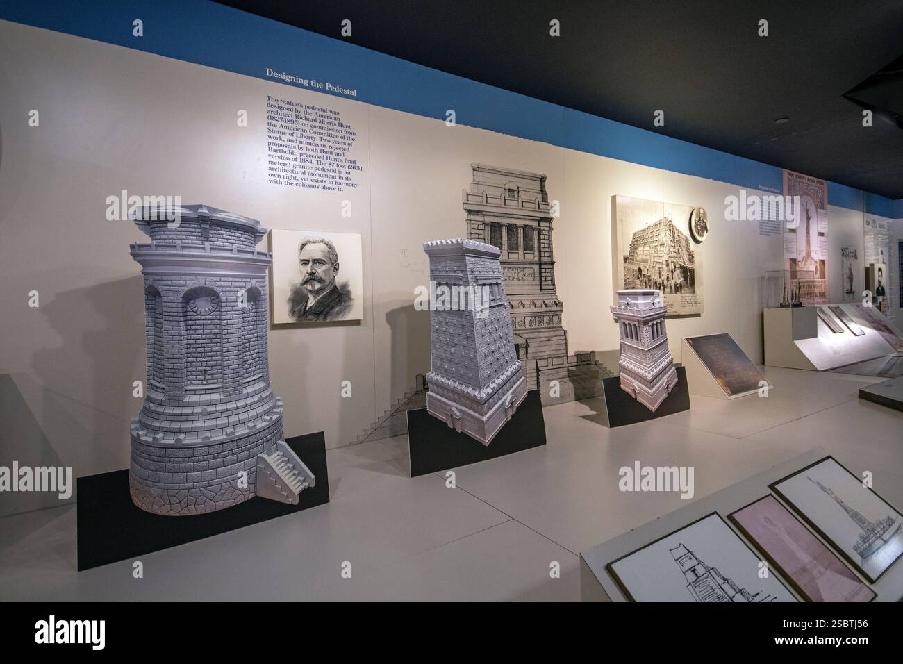 Scale models of pedestal project of Statue of Liberty, Statue of ...