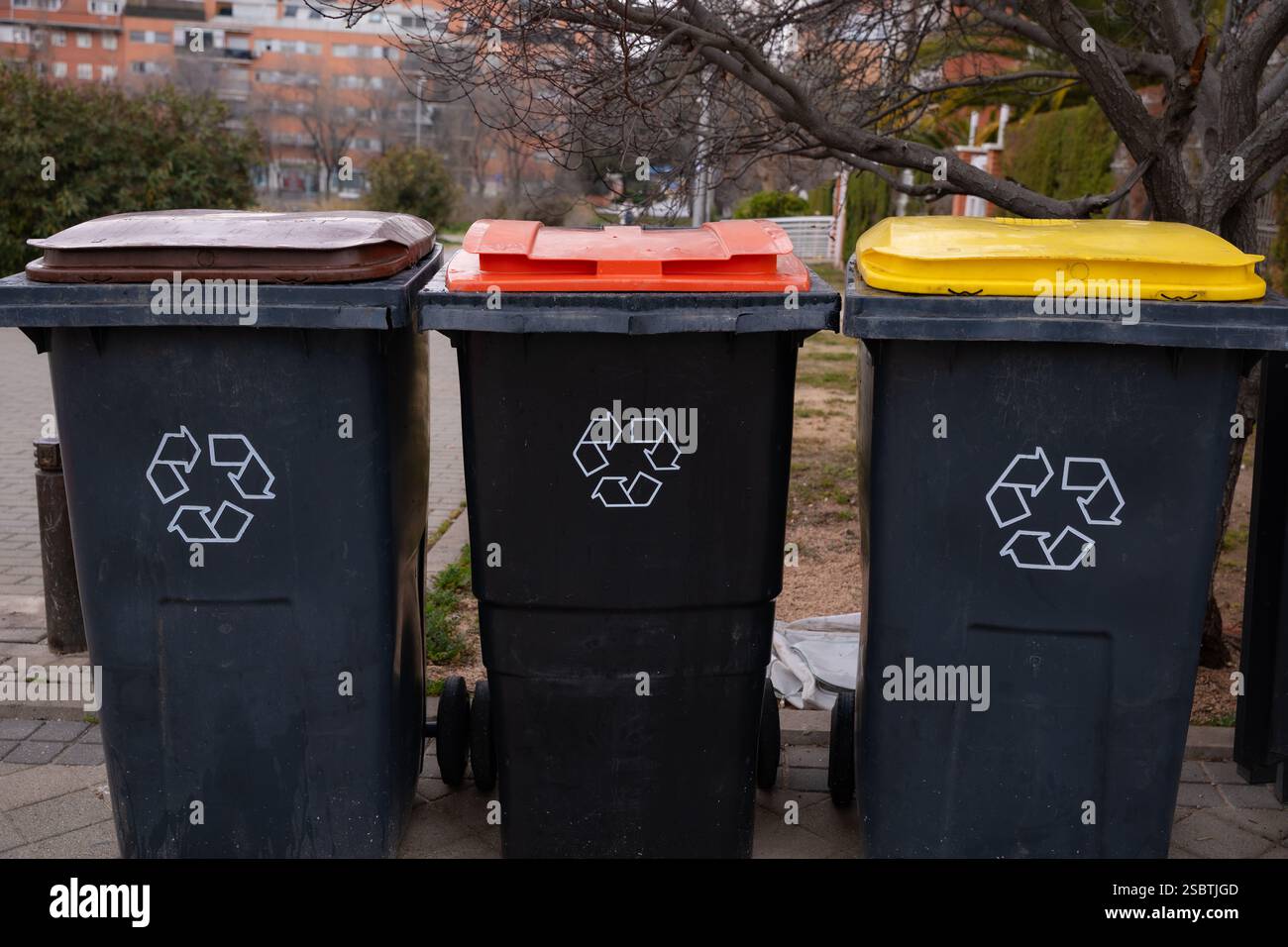 Recycling bins sustainability initiative hi-res stock photography and ...