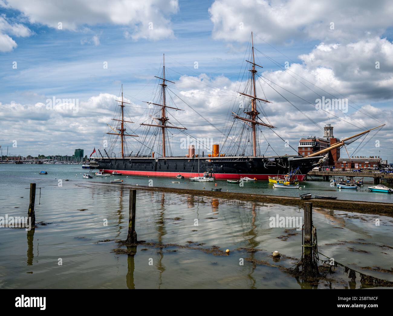 HMS Warrior, the first iron-hulled warship, now docked in Portsmouth ...
