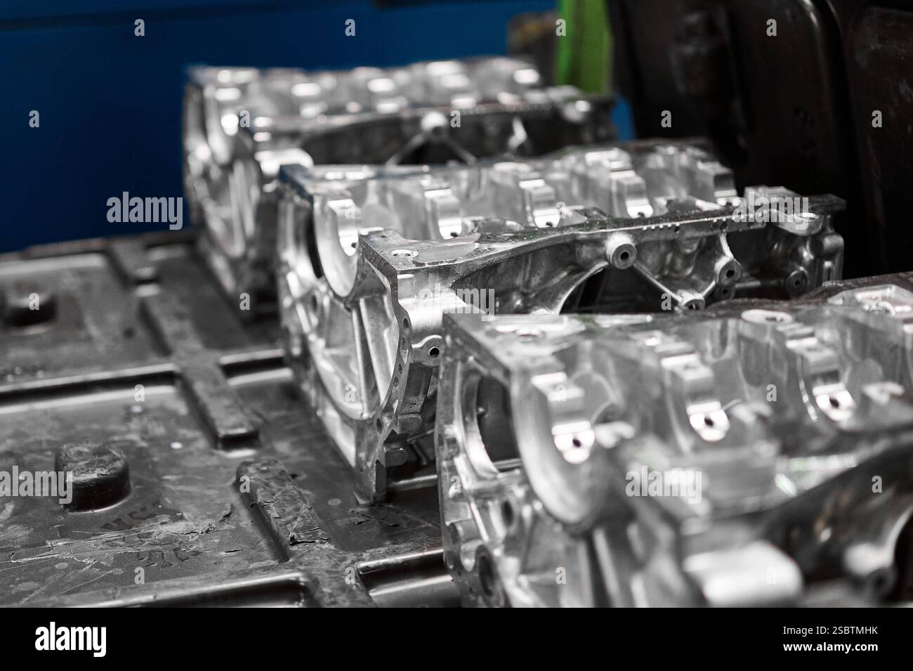 Automobile cylinder blocks cases ready for engine assembly Stock Photo ...