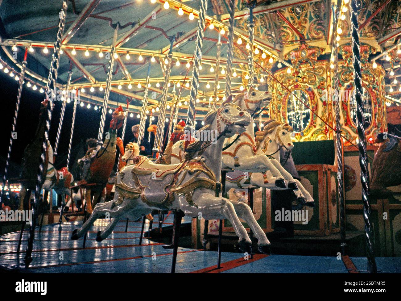 traditional fairground merry go round,1950's Stock Photo - Alamy