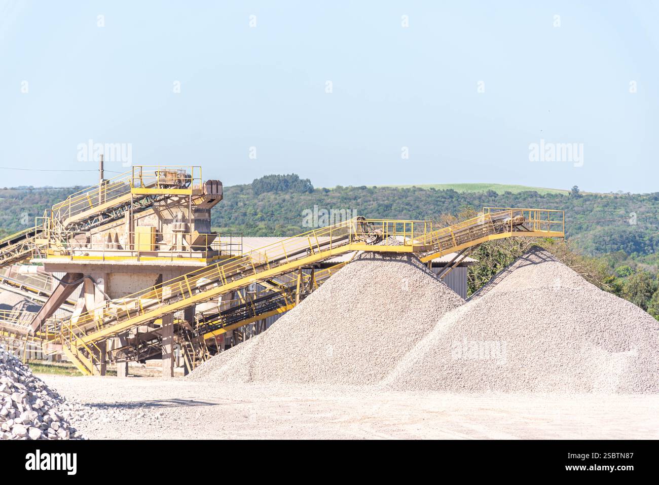 Crushed stone production industry in the city of Itaara, RS, Brazil ...