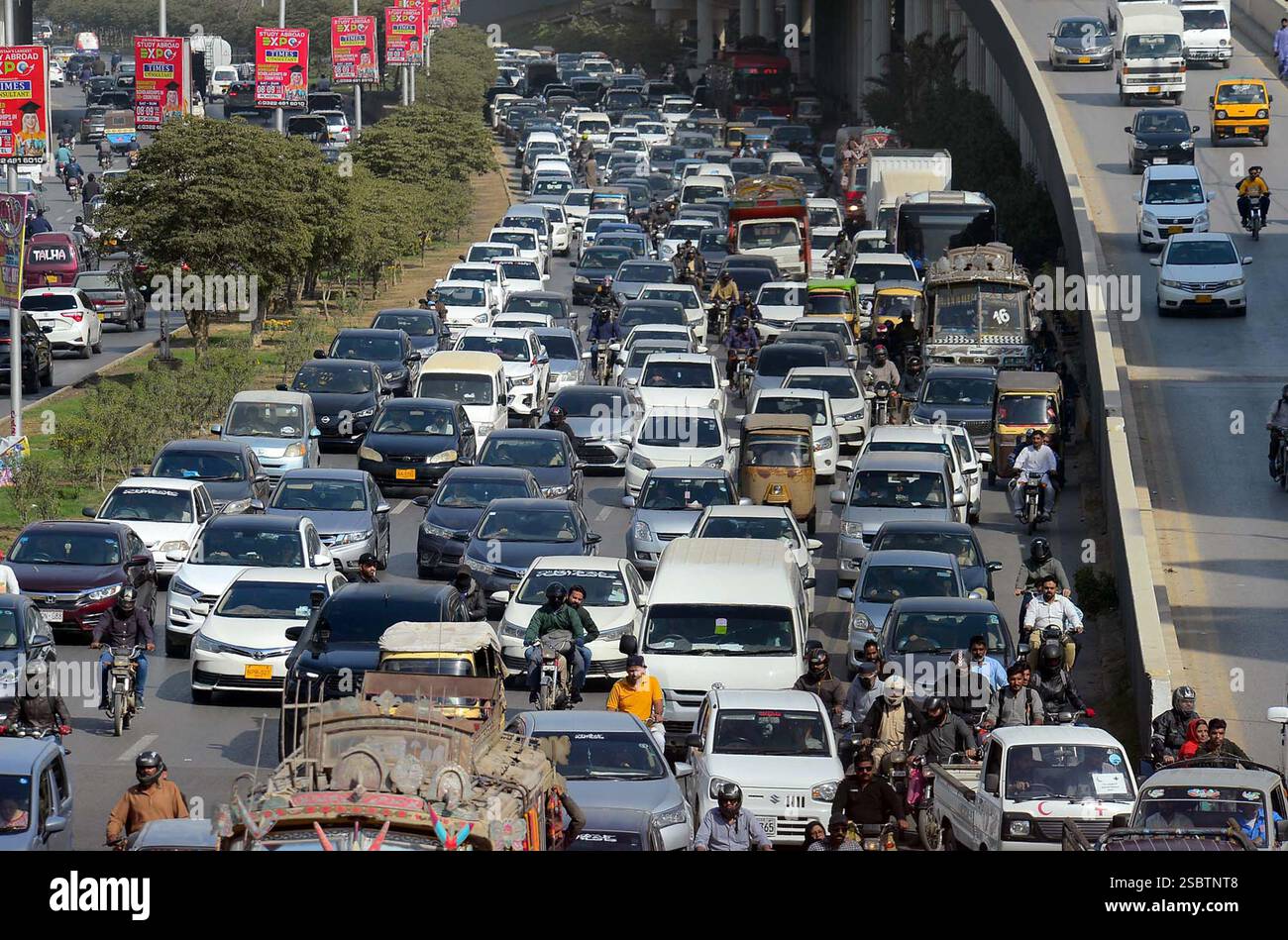 A large numbers of vehicles stuck in traffic jam due to negligence of ...