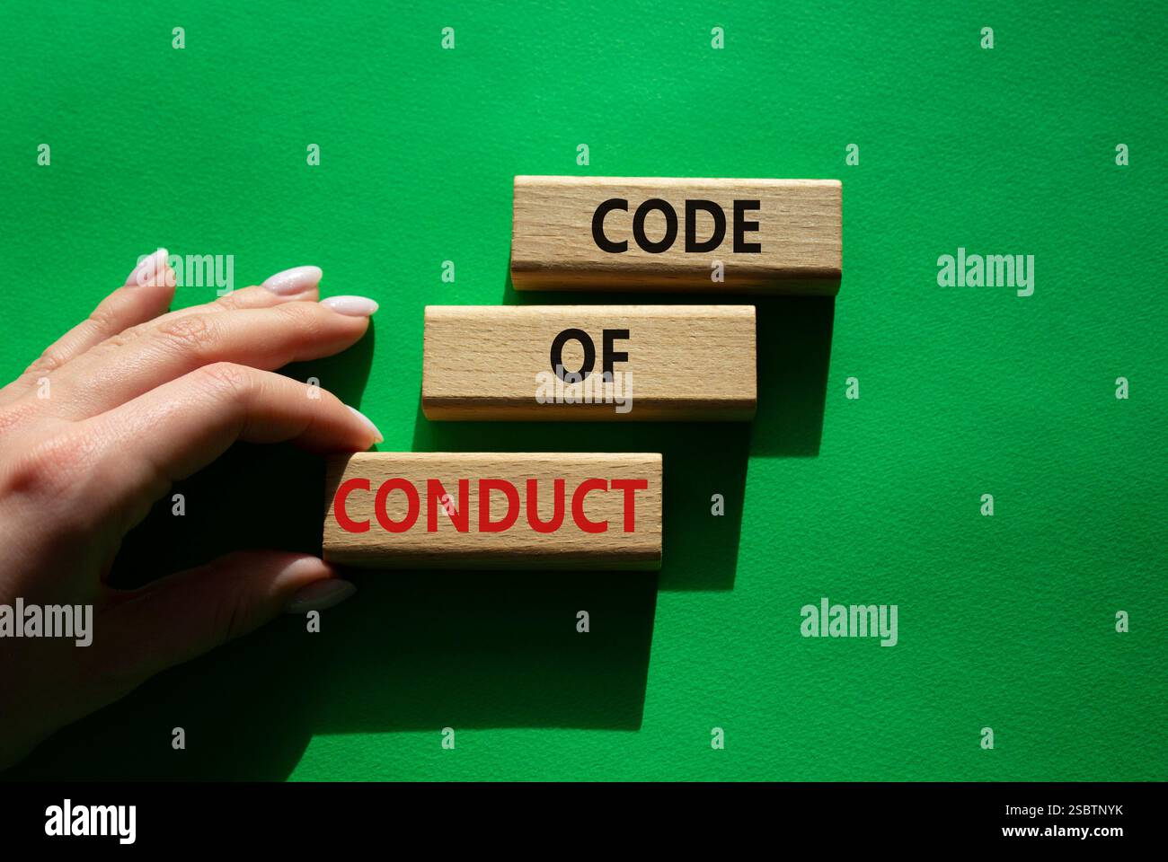 Code Of Conduct Symbol Wooden Blocks With Words Code Of Conduct