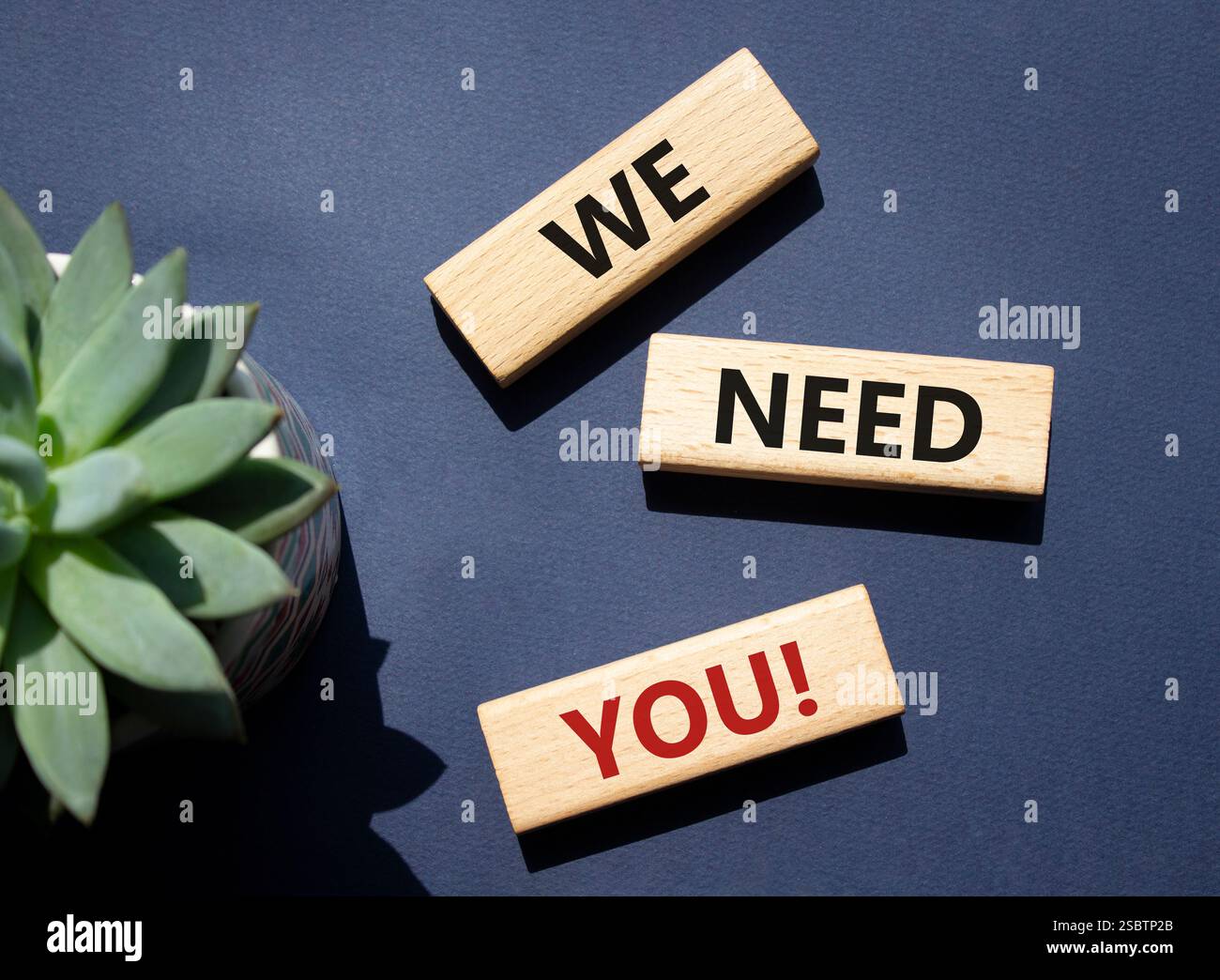 We need You symbol. Wooden blocks with words We need you. Beautiful ...