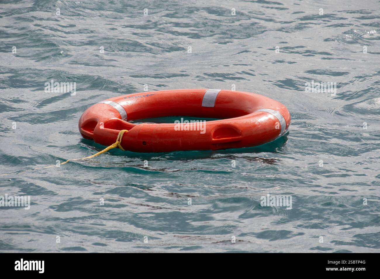 Life elt trailing from a catamaran on the Atlantic Ocean in Cape Verde ...