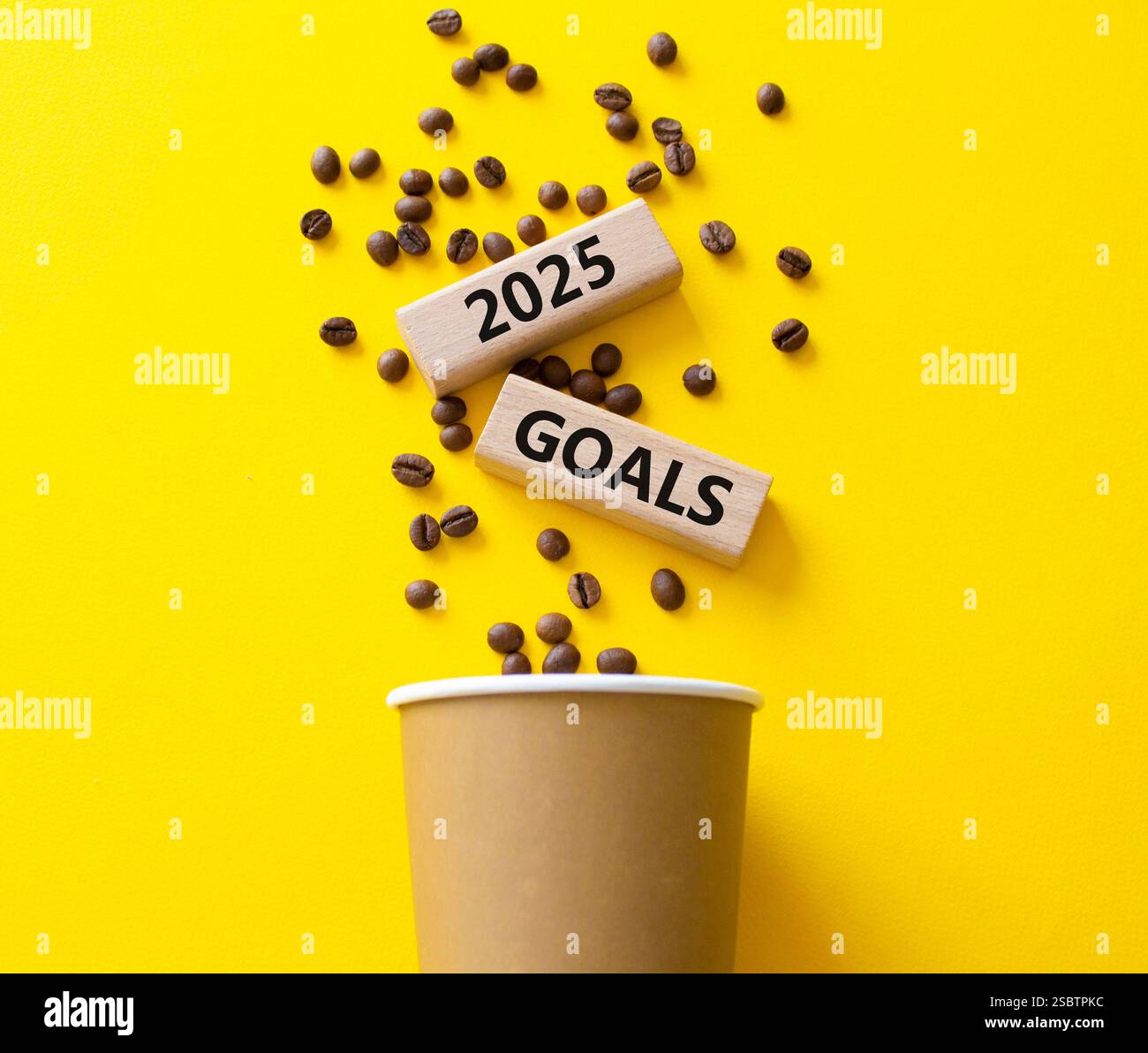 2025 Goals symbol. Concept word 2025 Goals on wooden blocks. Beautiful ...
