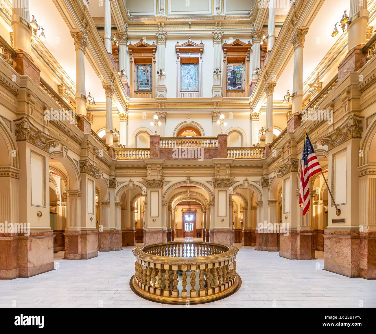 The rear central hall of the Colorado State Capitol building, Denver ...