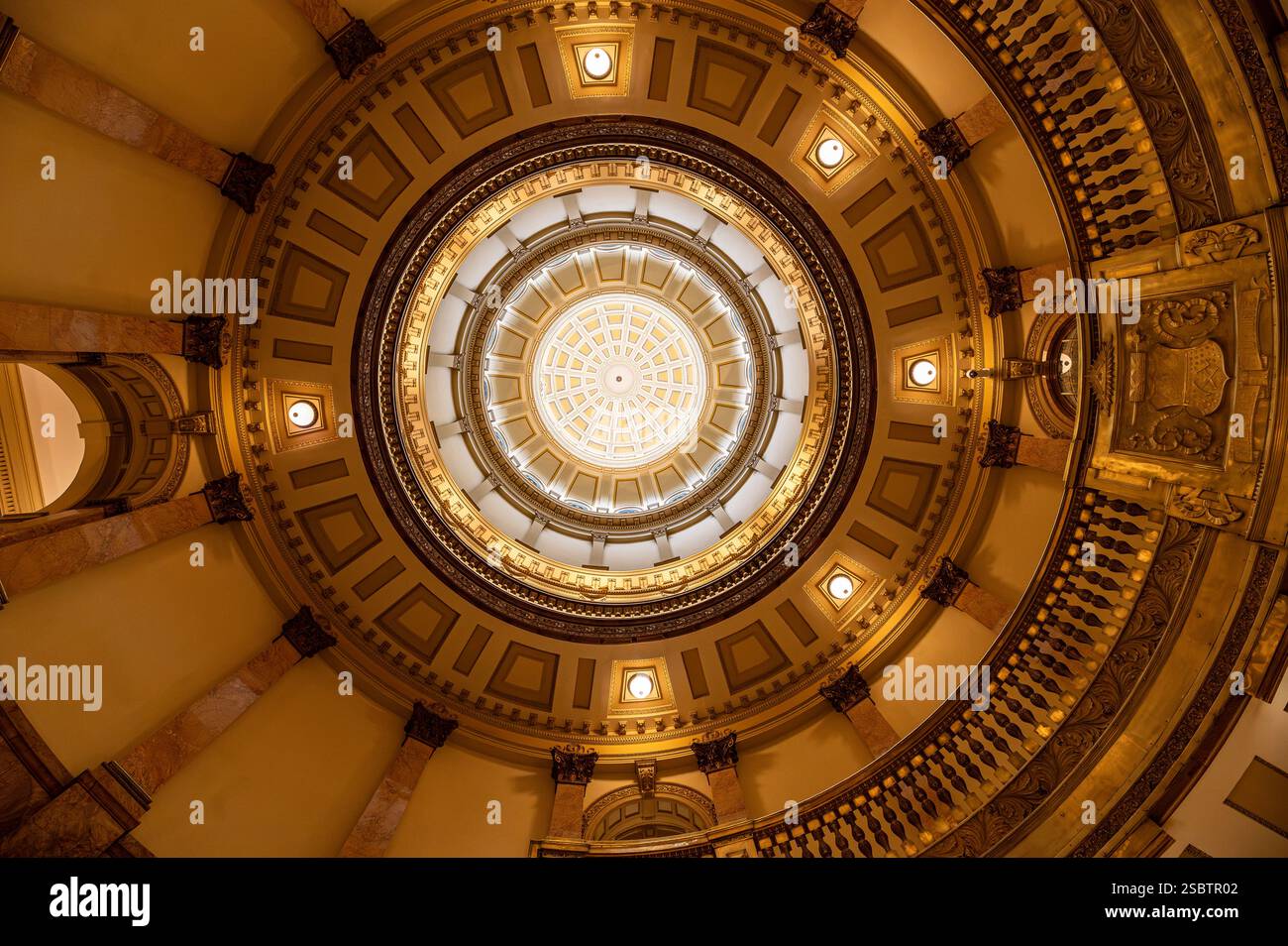 Looking up inside the dome in The central hall of the Colorado State ...