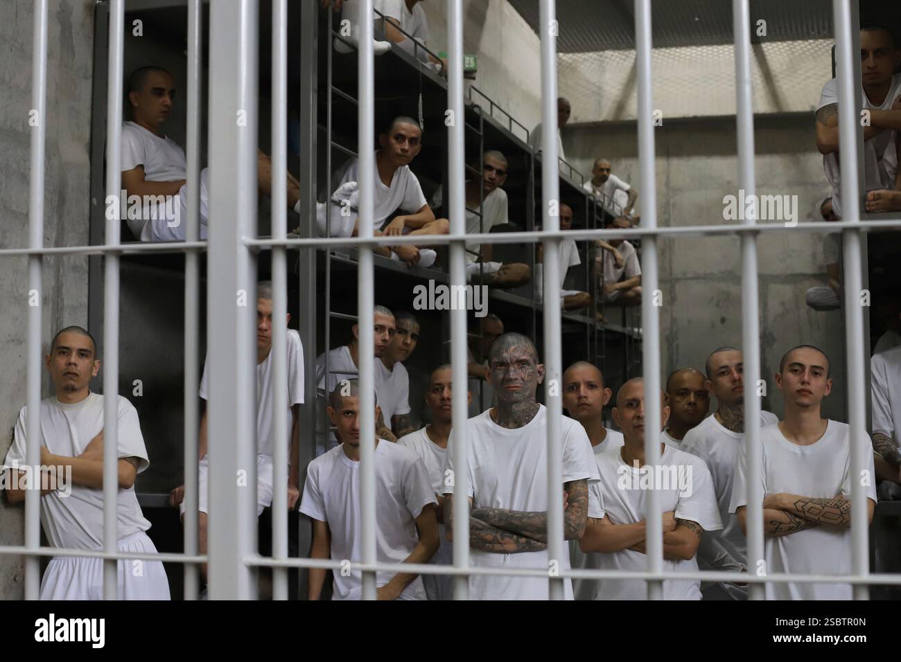 FILE - Inmates attend a class on social behavior from inside their ...