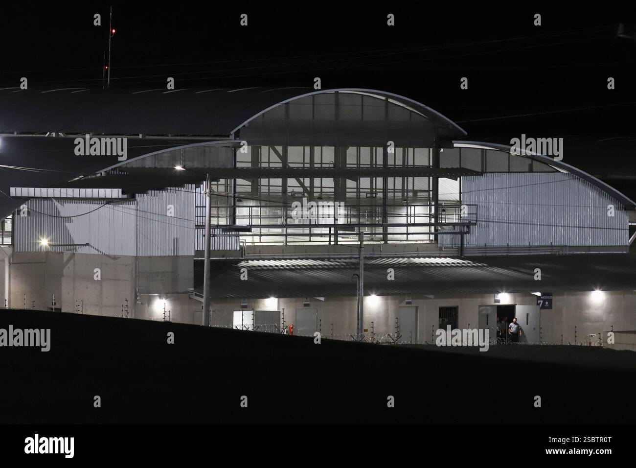 FILE - The Terrorism Confinement Center, or CECOT, stands in Tecoluca ...