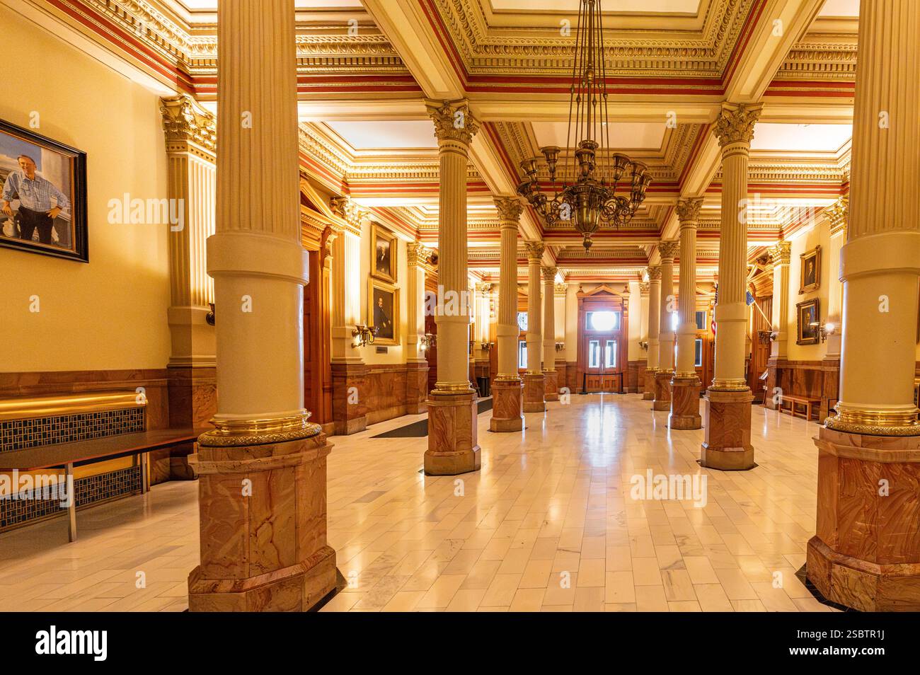 The rear central hall of the Colorado State Capitol building, Denver ...