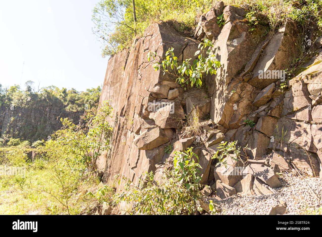 Quarry for extracting crushed stone in the city of Itaara, RS, Brazil ...