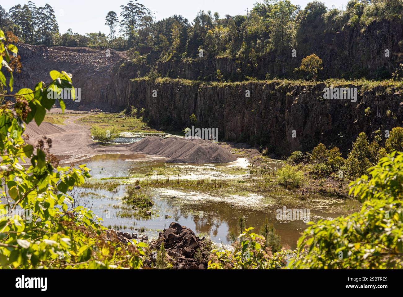 Quarry for extracting crushed stone in the city of Itaara, RS, Brazil ...