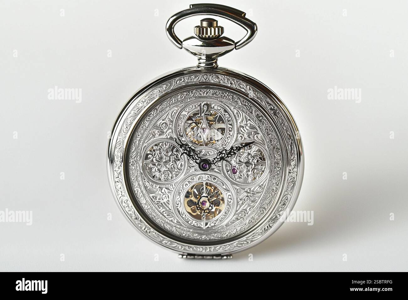 A stunning pocket watch showcases intricate gears and engravings ...