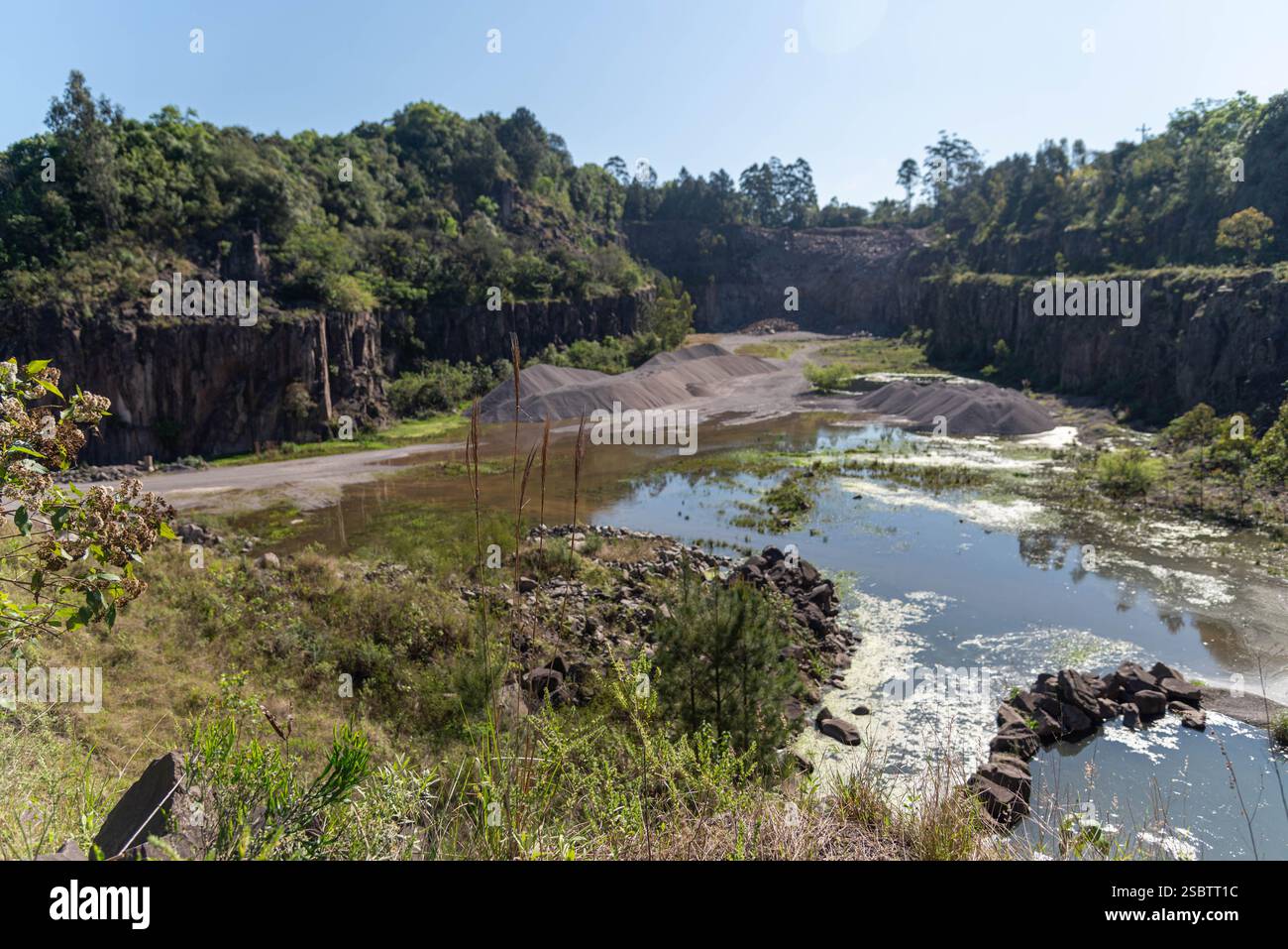 Quarry for extracting crushed stone in the city of Itaara, RS, Brazil ...