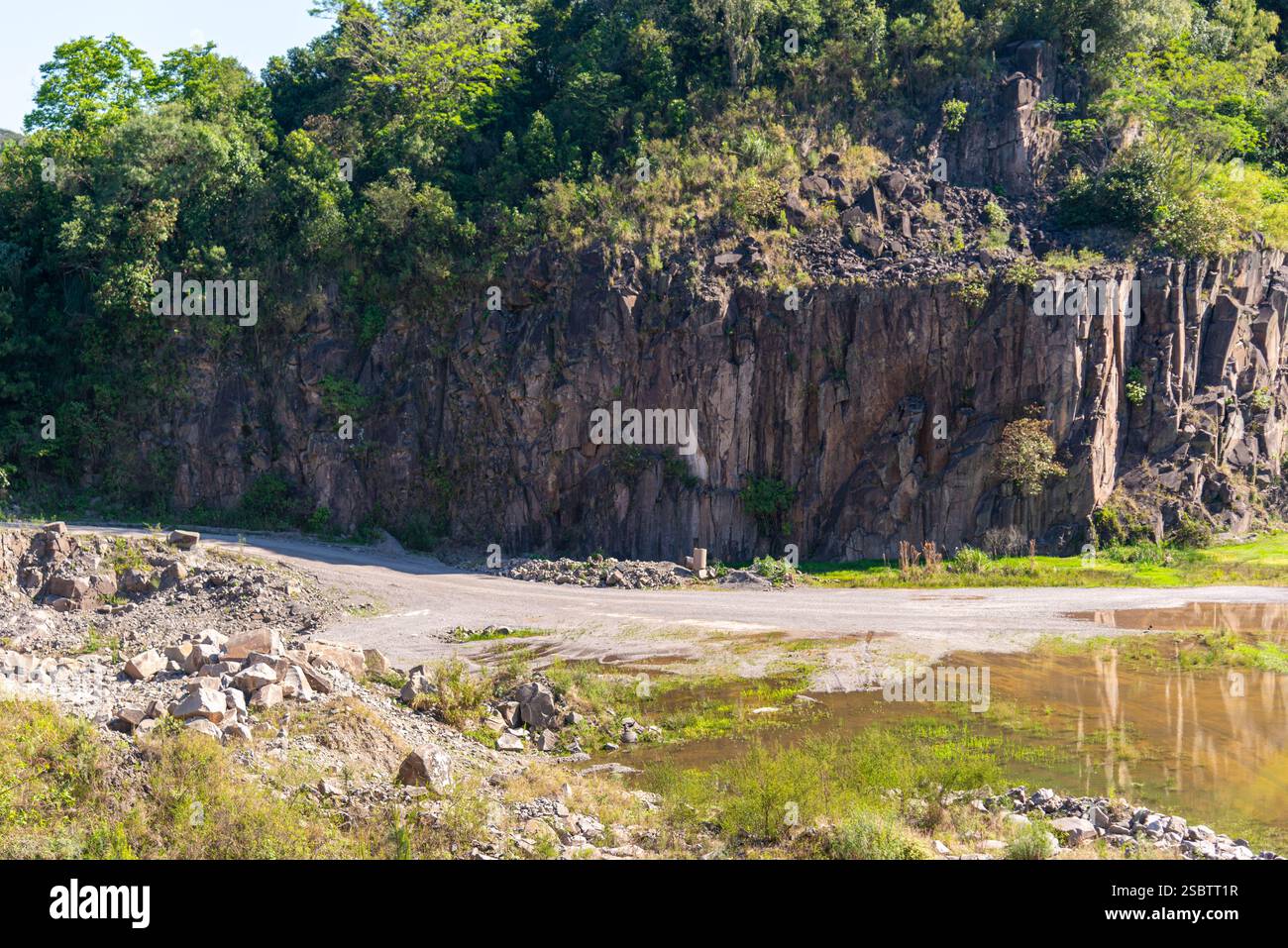 Quarry for extracting crushed stone in the city of Itaara, RS, Brazil ...