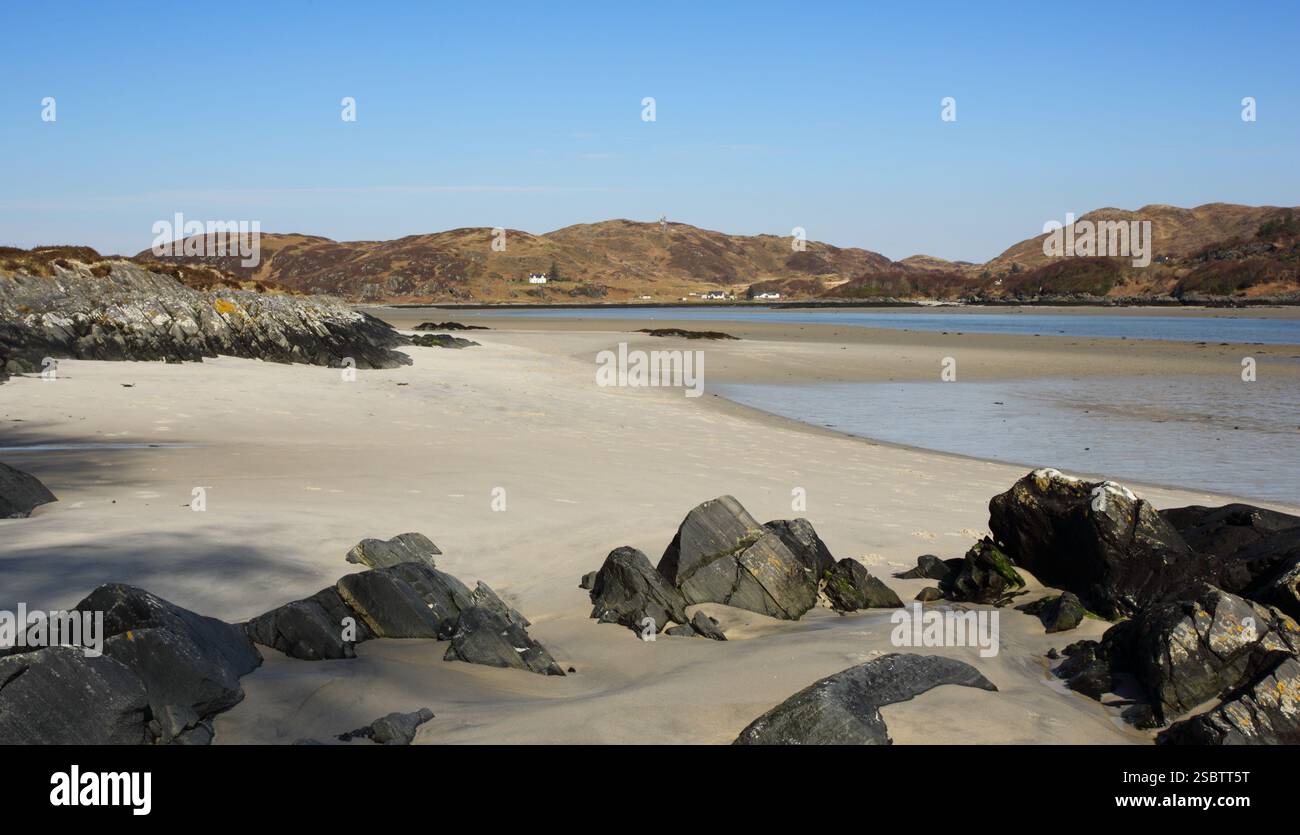 Stunning beach at Morar on the Road to the Isles in the Scottish ...