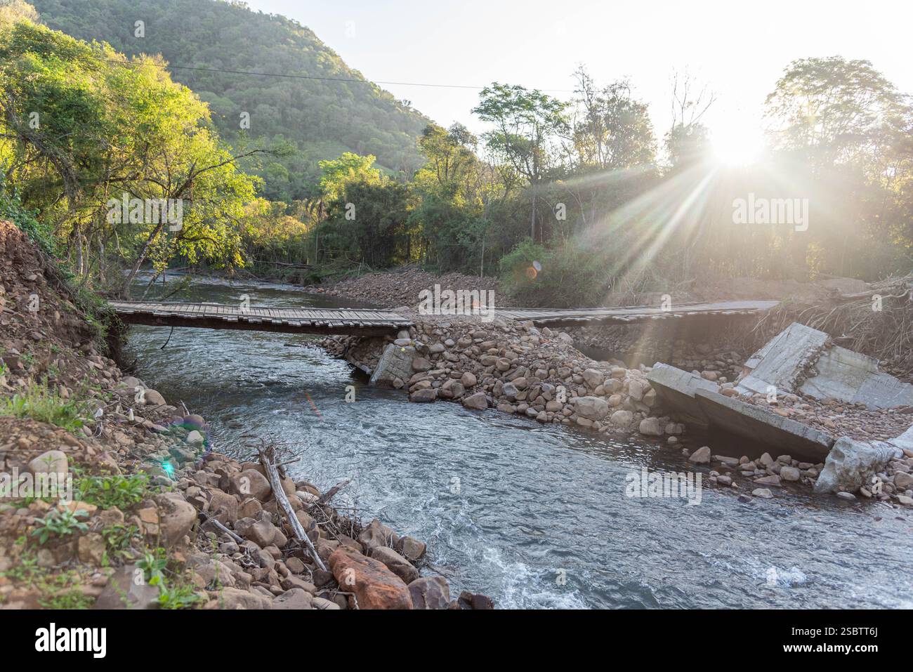 Stone stream in Tres Barras district Santa Maria RS Brazil Stock Photo ...