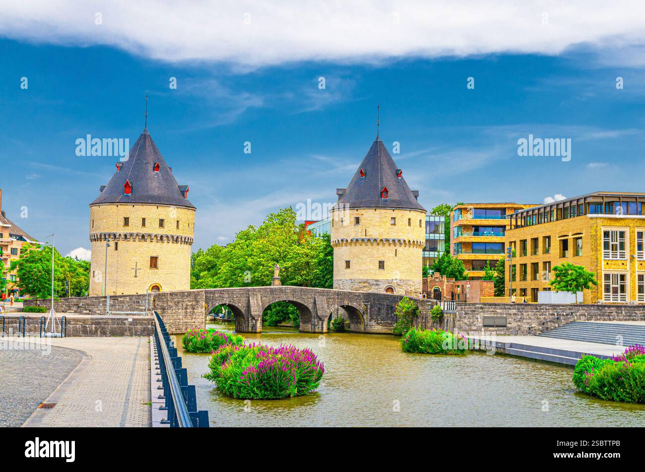 Broeltorens Broel Towers stone medieval buildings and Broel Bridge ...