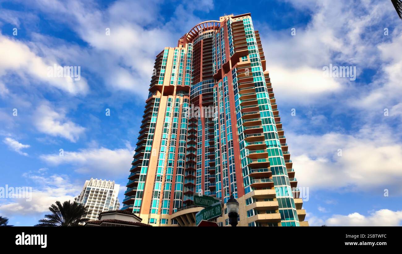 The Iconic high rise buildings of Miami Beach Stock Photo - Alamy