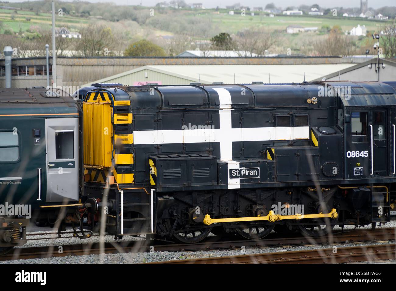 A Great Western Railway (GWR) train engine named St Piran, featuring ...