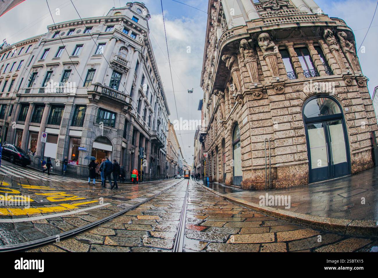 Milano; January 28, 2025: Milano old city and street view Stock Photo ...